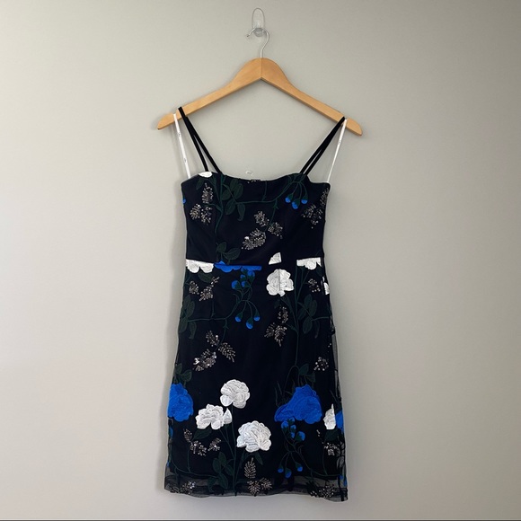 Lulus | Dresses | Lulus Rue Black Multi Floral Embroidered Sequin ...